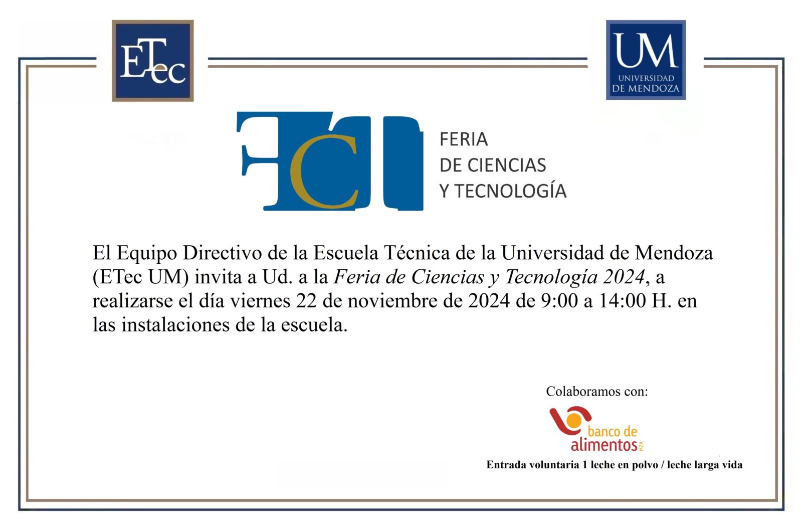 Feria de Ciencias y Tecnología en la ETec 2024 - Universidad de Mendoza